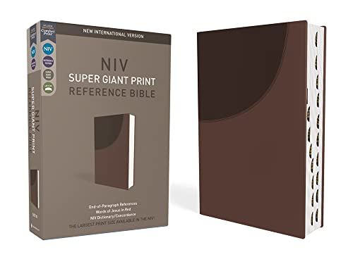 NIV, Super Giant Print Reference Bible (Thumb-Indexed, Chocolate ...