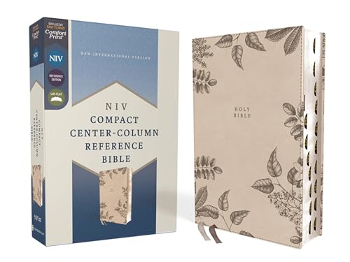 NIV, Compact Center-Column Reference Bible (Stone Leathersoft, Thumb ...