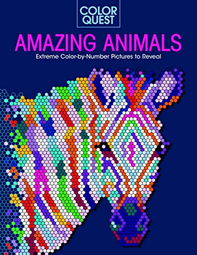Amazing Animals: Extreme Color-by-Number Pictures to Reveal (Color Quest)