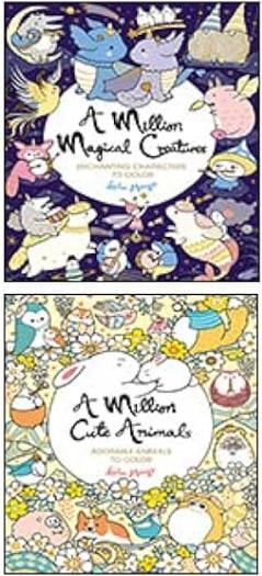 A Million Creatures to Color Two Book Set (A Million Cute Animals/A ...