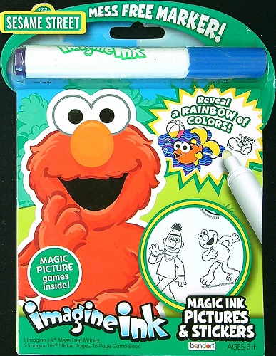 Imagine Ink, Magic Ink Pictures With Stickers (Sesame Street) by Bendon ...
