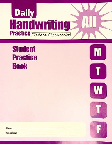 Daily Handwriting Practice Modern Manuscript Student Practice Book by ...