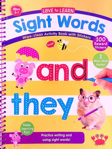 Sight Words Wipe-Clean Activity Book With Stickers (Love to Learn) by ...