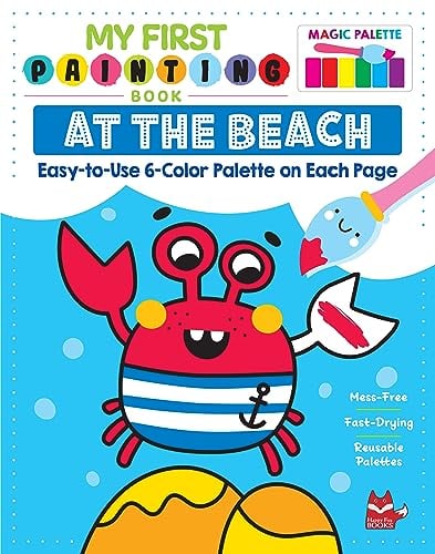 At the Beach: My First Painting Book (Magic Palette) by Happy Fox Books ...