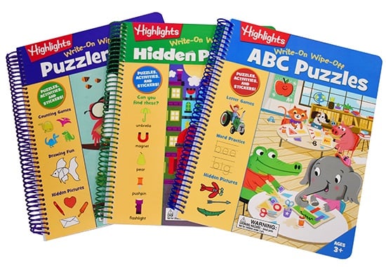 Highlights Write On Wipe Off 3 Book Activity Set (Puzzlemania/ABC ...