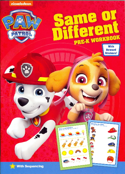 Same or Different Pre-K Workbook (Paw Patrol) by LLC. Retail Centric ...