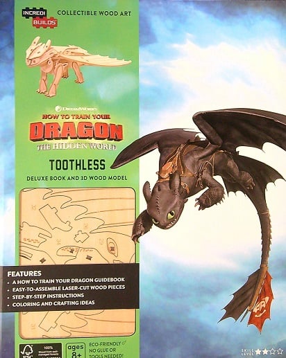 Toothless Deluxe Book and 3D Wood Model (IncrediBuilds, How to Train ...