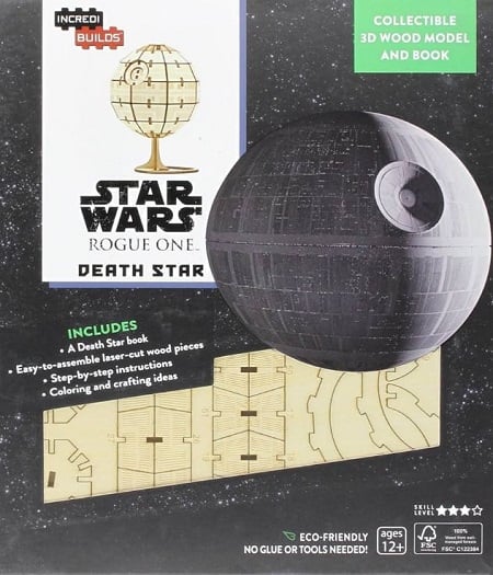 Death Star Collectible 3D Wood Model and Book (IncrediBuilds, Star Wars ...