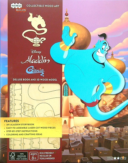 Genie Deluxe Book and 3D Wood Model (Disney Aladdin, IncrediBuilds ...