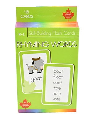 Rhyming Words Skill Building Flash Cards (Grade K-1, Age 5+, Canadian ...