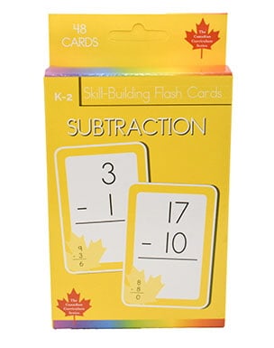 Subtraction Skill Building Flash Cards (Grade K-2, Canadian Curriculum ...