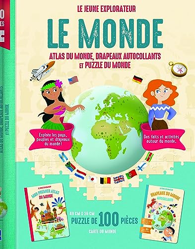 Le Monde: Atlas Du Monde, Drapeaux Autocollants Et Puzzle Du Monde (Le ...